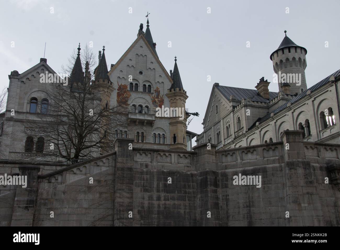 Neuschwanstein Castle, a 19th-century Romanesque revival palace, sits ...