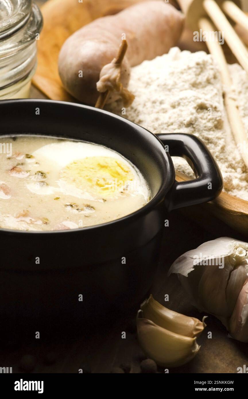 Traditional Polish White Borscht For Easter, lodz, poland Stock Photo ...