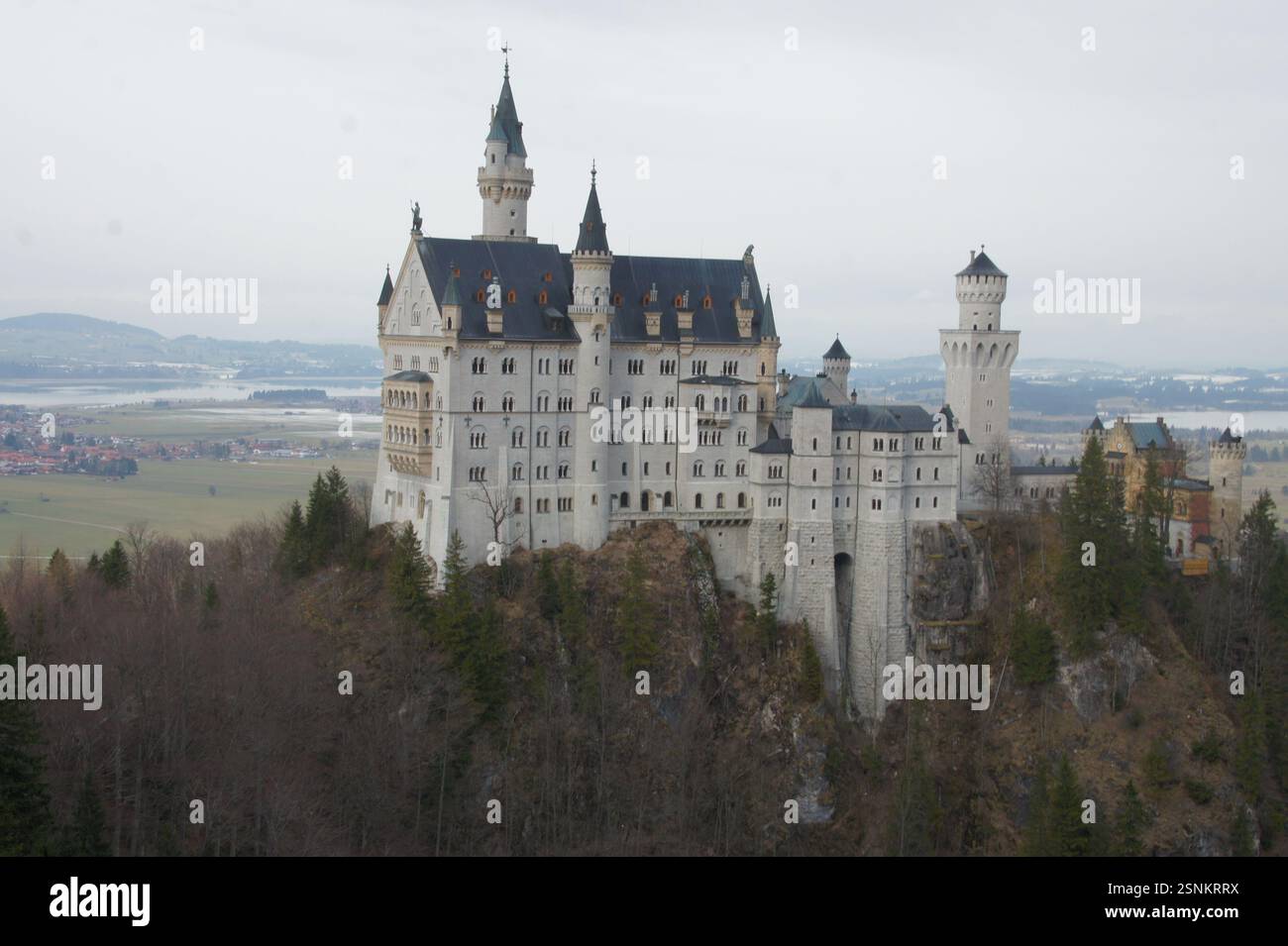 Neuschwanstein Castle is a 19th-century Romanesque Revival palace on a ...