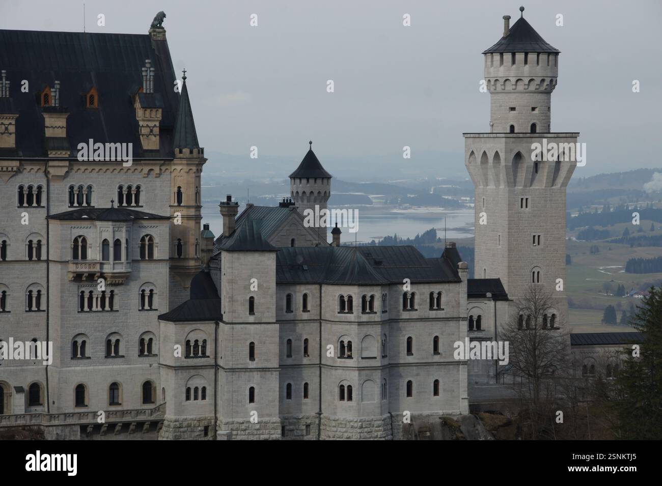 Neuschwanstein and Hohenschwangau castles stand majestic in front of a ...