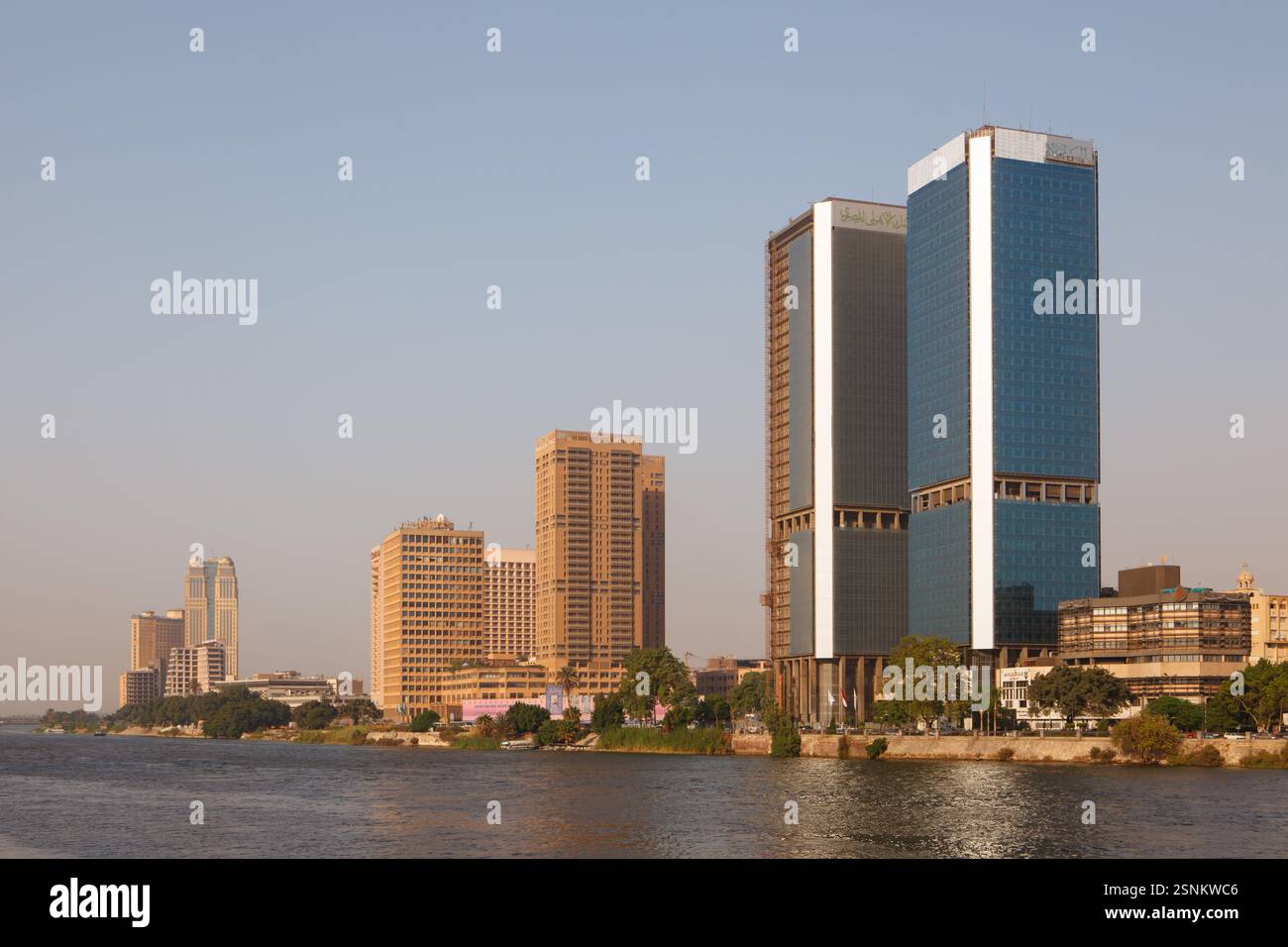 Cairo, Egypt buildings along the banks of the River Nile Stock Photo ...