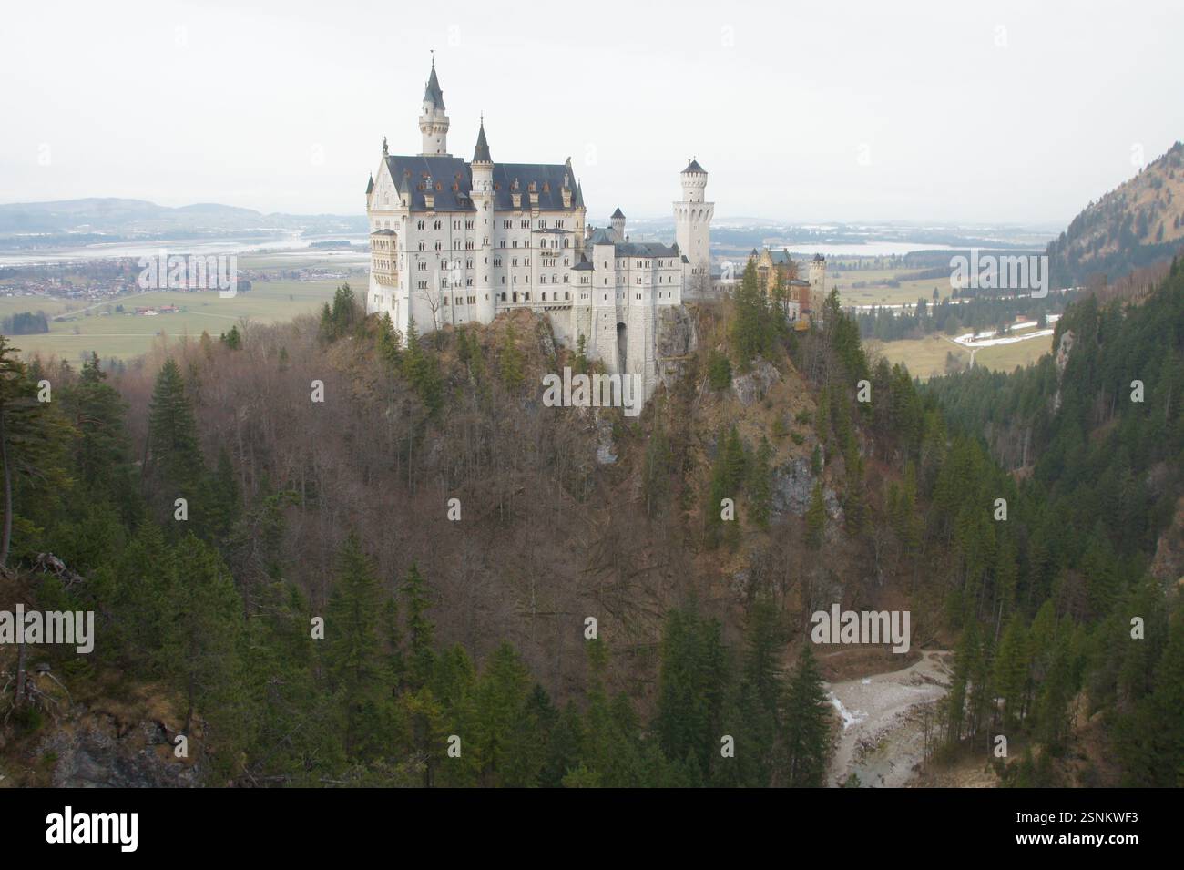 Neuschwanstein Castle, a famous 19th-century Romanesque Revival palace ...