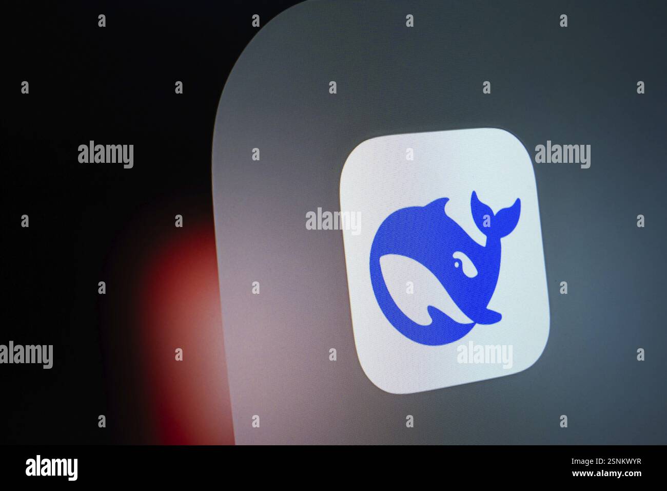 A close up of an iPad screen displaying the deepseek app icon Stock ...