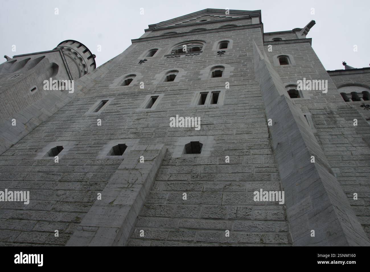 In Germany, Munich, a close-up view reveals the textured brick wall of ...