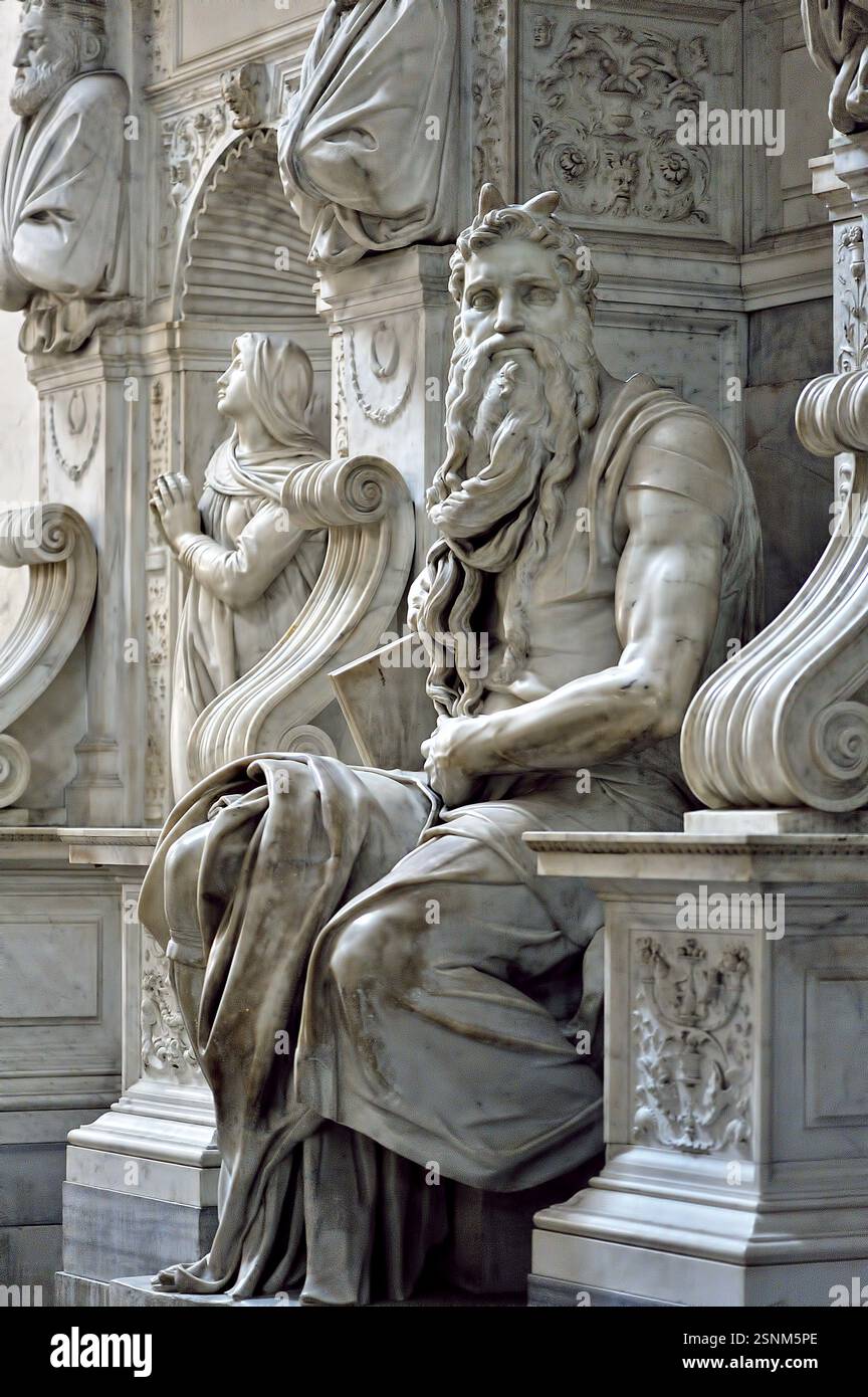 A picture of Moses statue in Rome Stock Photo - Alamy
