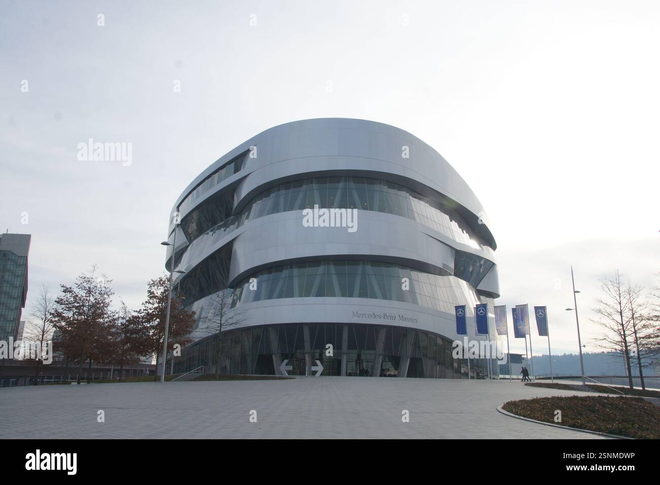 Germany, Munich's Mercedes-Benz Museum is a modern architectural ...