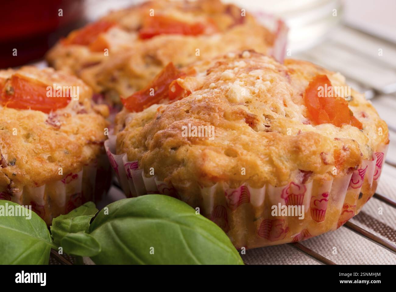 Fresh pizza muffin as a snack, lodz, poland Stock Photo - Alamy