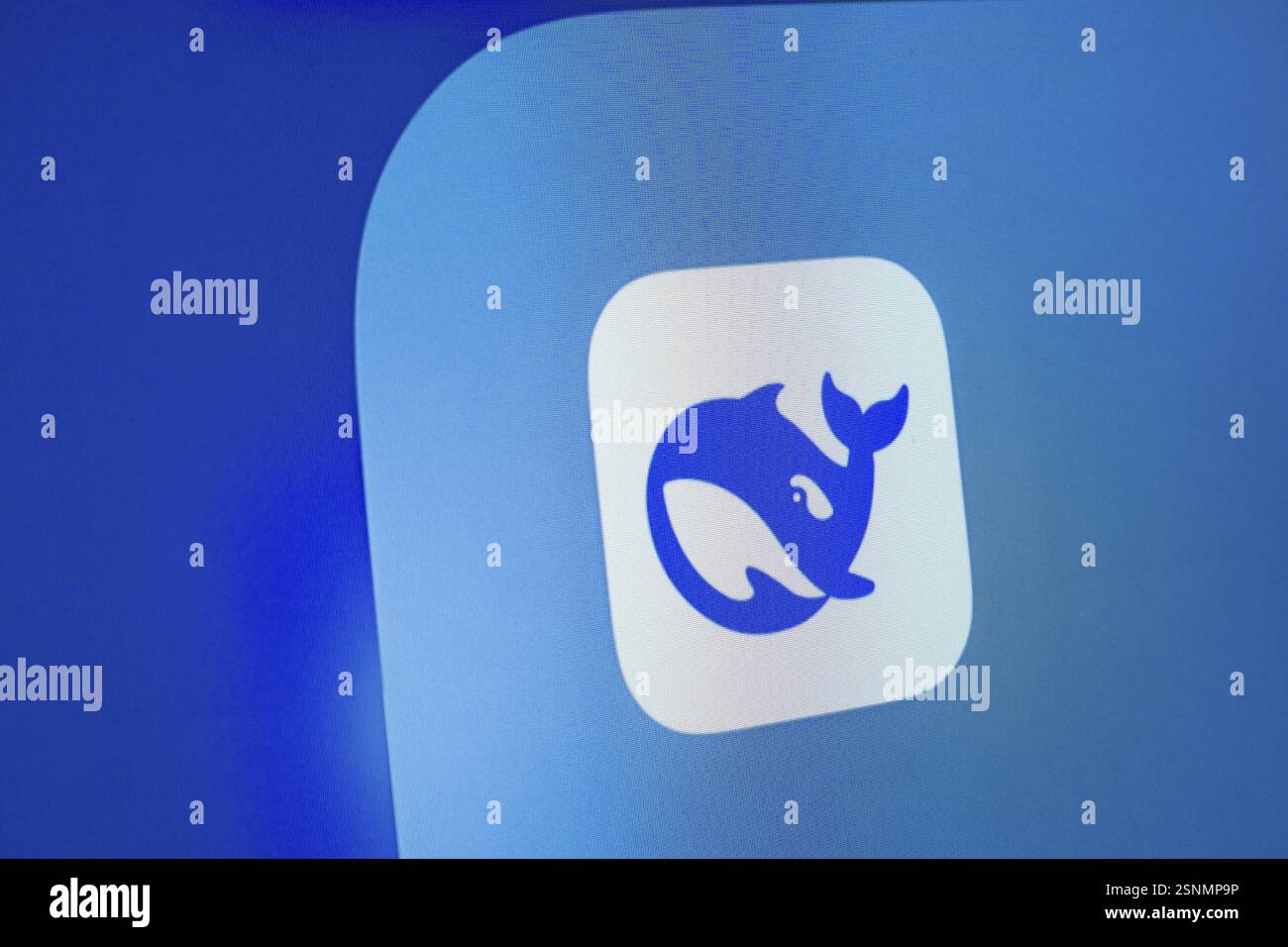 A close up of an iPad screen displaying the deepseek app icon Stock ...