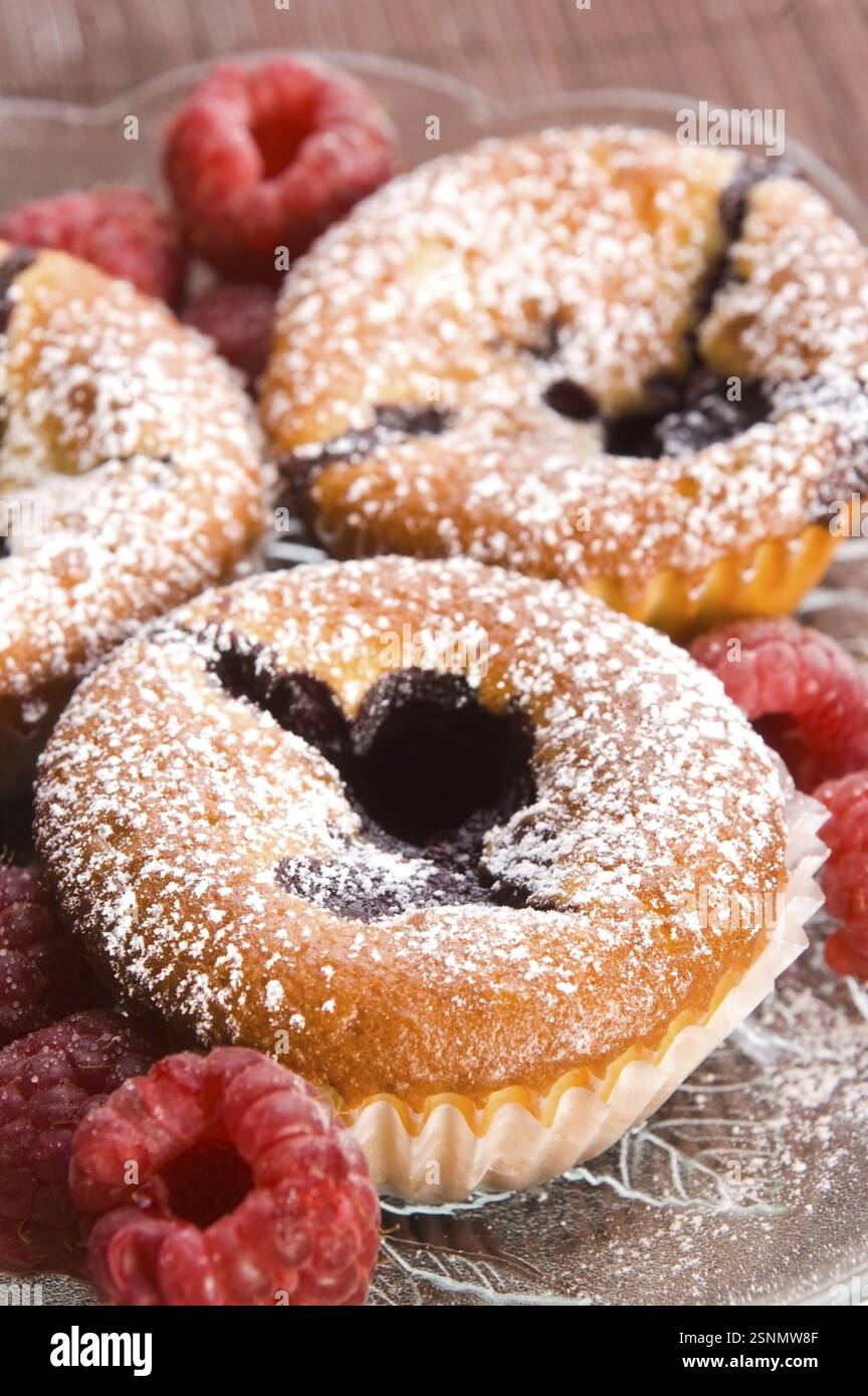 Raspberry cookies with fresh fruits, poland Stock Photo - Alamy