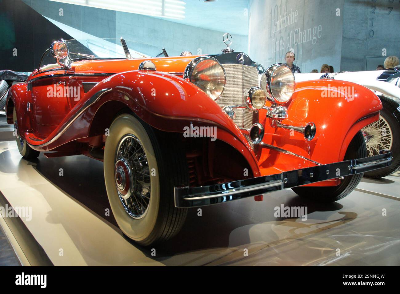 Germany, Munich. Red Mercedes-Benz 500K Special Roadster with classic ...