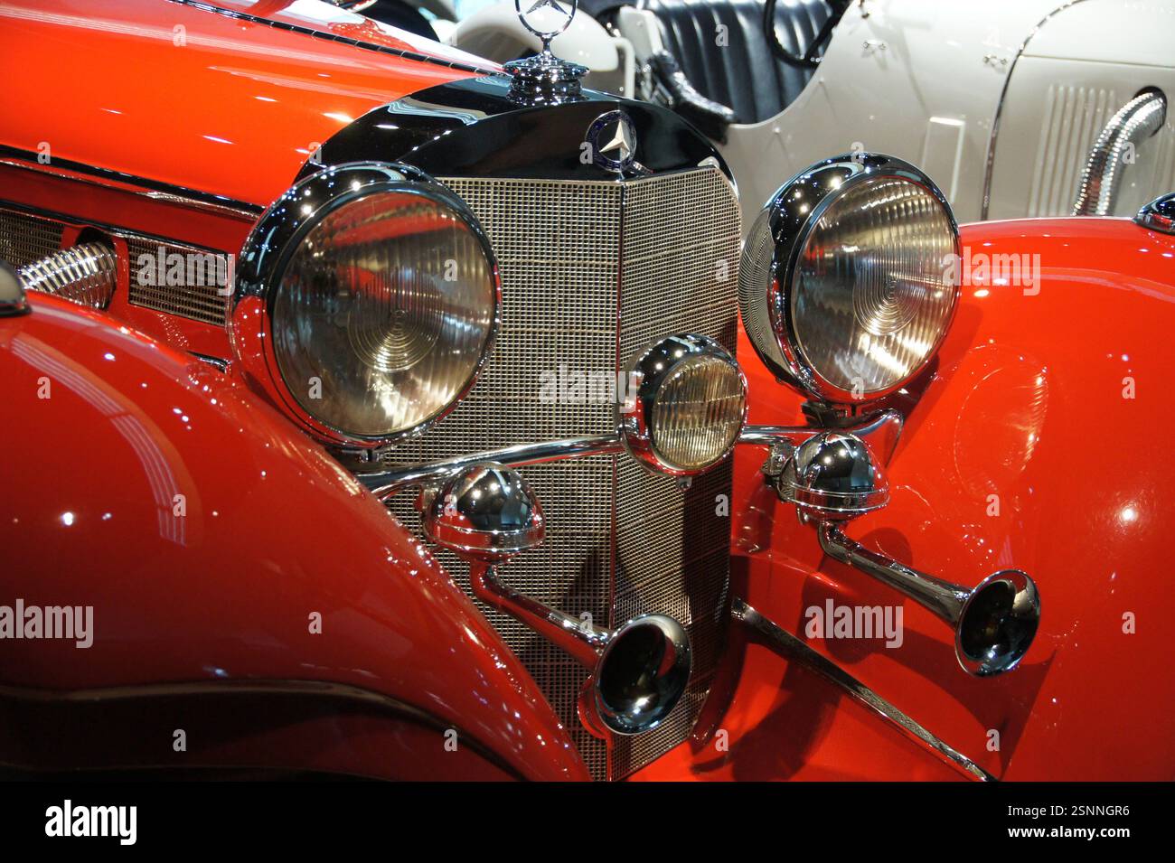 Germany, Munich. This classic red Mercedes-Benz 500K Special Roadster ...