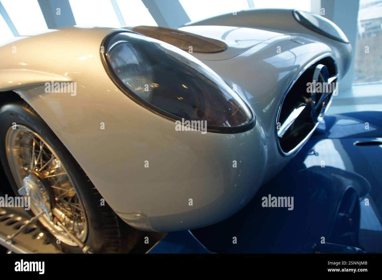 The silver Mercedes-Benz 300 SLR, a legendary German race car from ...