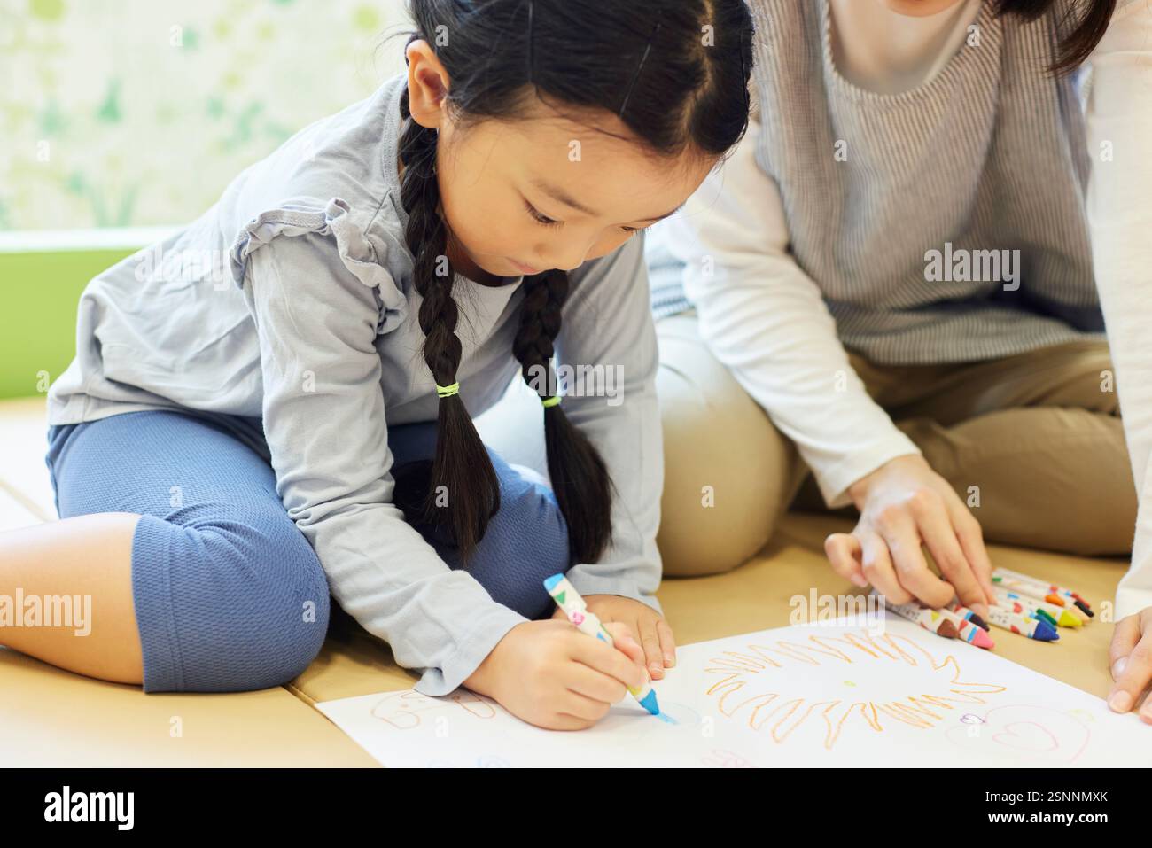 Hand of a preschooler drawing at a kindergarten Stock Photo - Alamy