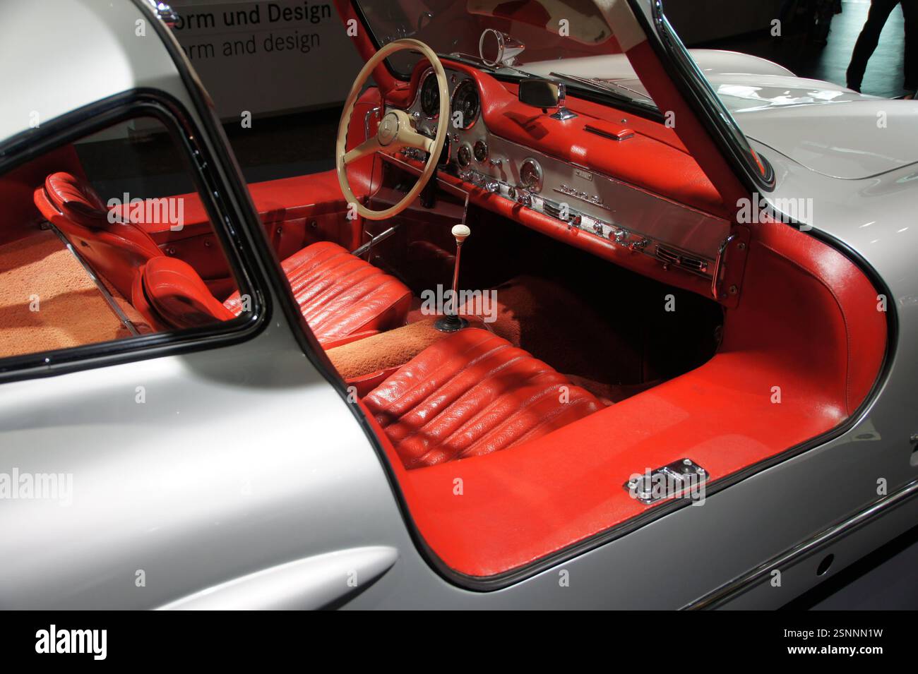 Germany, Munich. The Mercedes-Benz 300 SL Gullwing's interior boasts ...