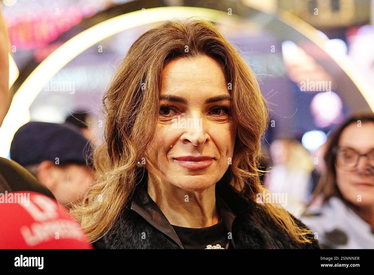Sanremo, Italia. 13th Feb, 2025. Camelia Mihailescu wife Roberto ...