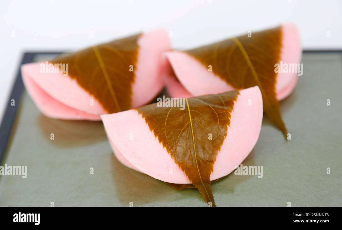 Cherry blossom rice cake, Sakuramochi Stock Photo - Alamy