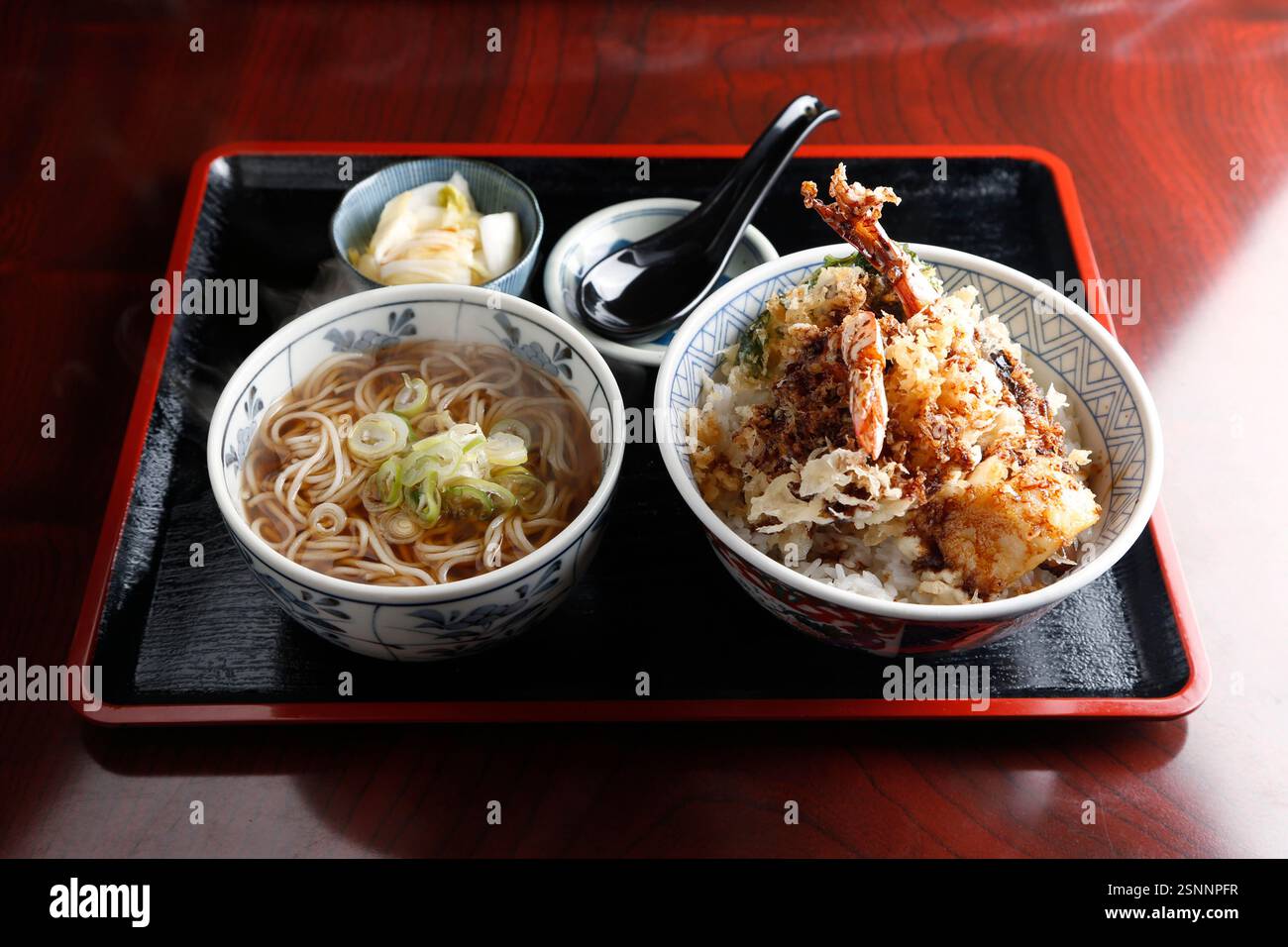 Ebi tempura and soba set Stock Photo - Alamy