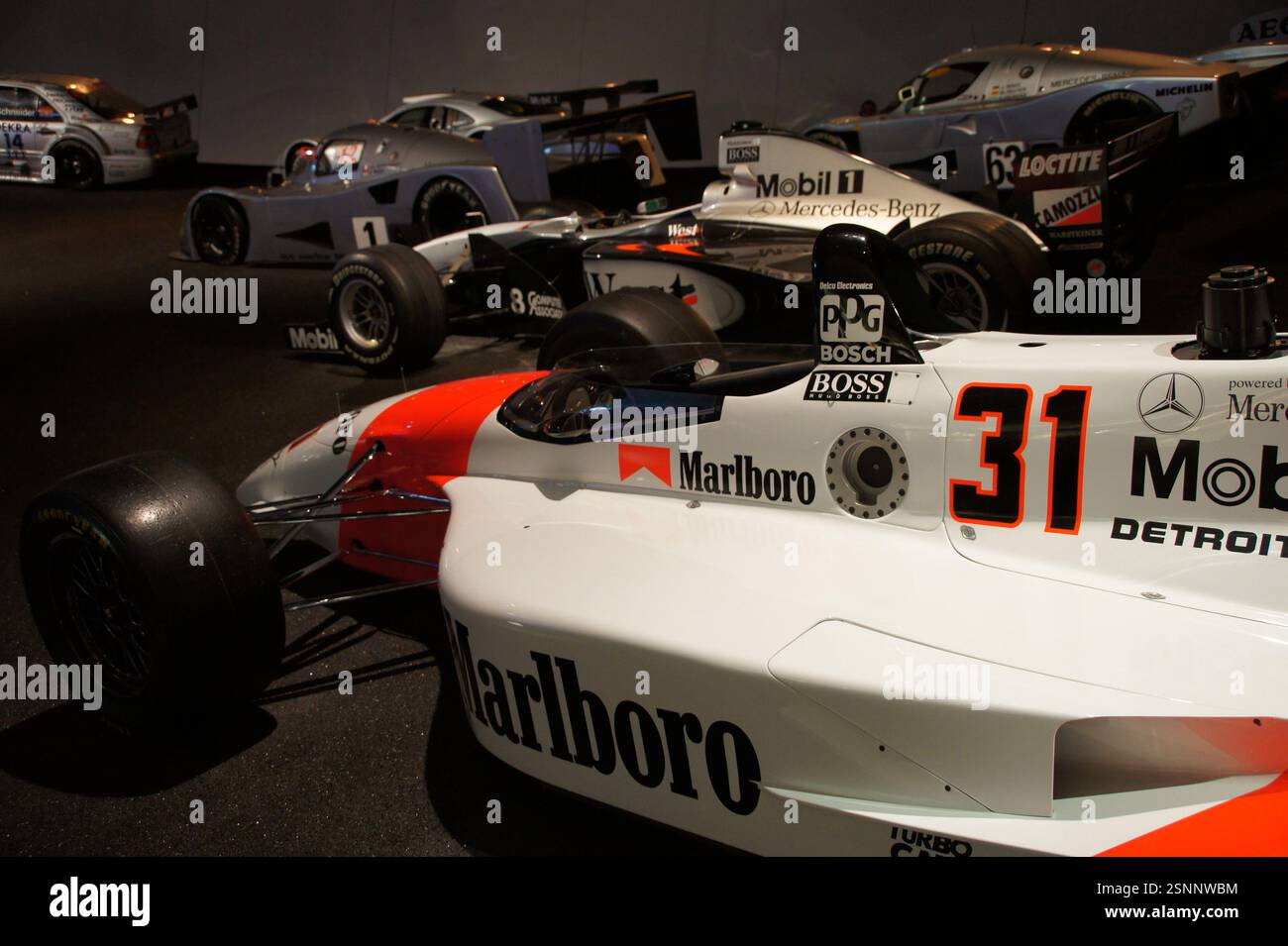 The Penske PC-23 race car, on display at a museum in Germany, Munich ...