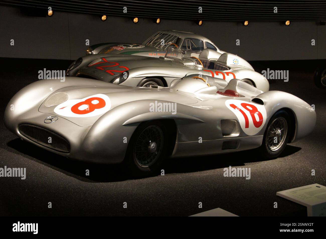 Two iconic Mercedes-Benz racing cars, the W196 R Streamliner and the ...