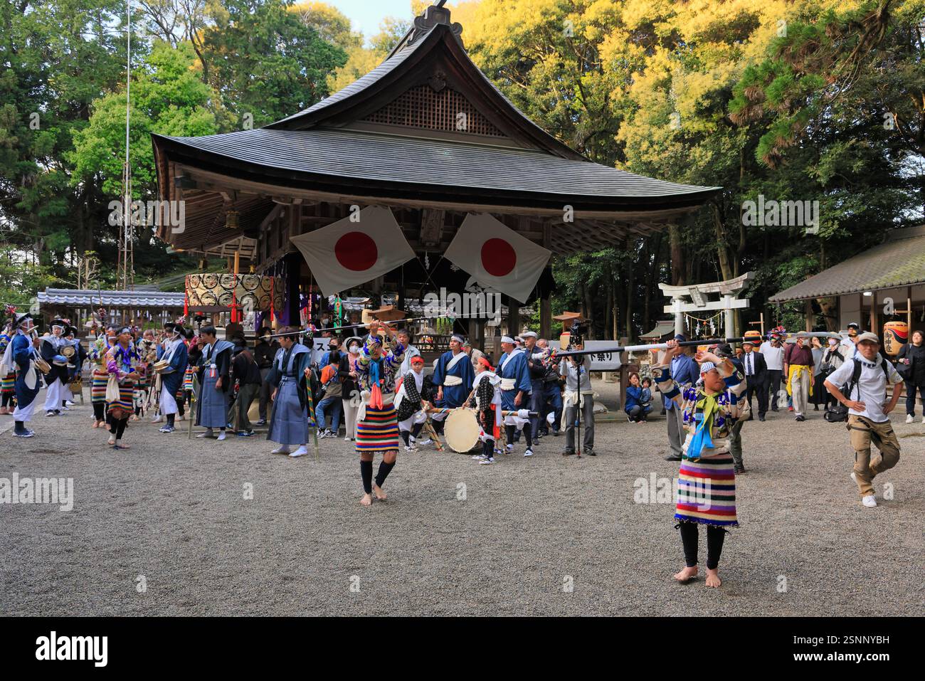 Kenketo Festival and long sword swing Ryuoh town, Shiga prefecture ...