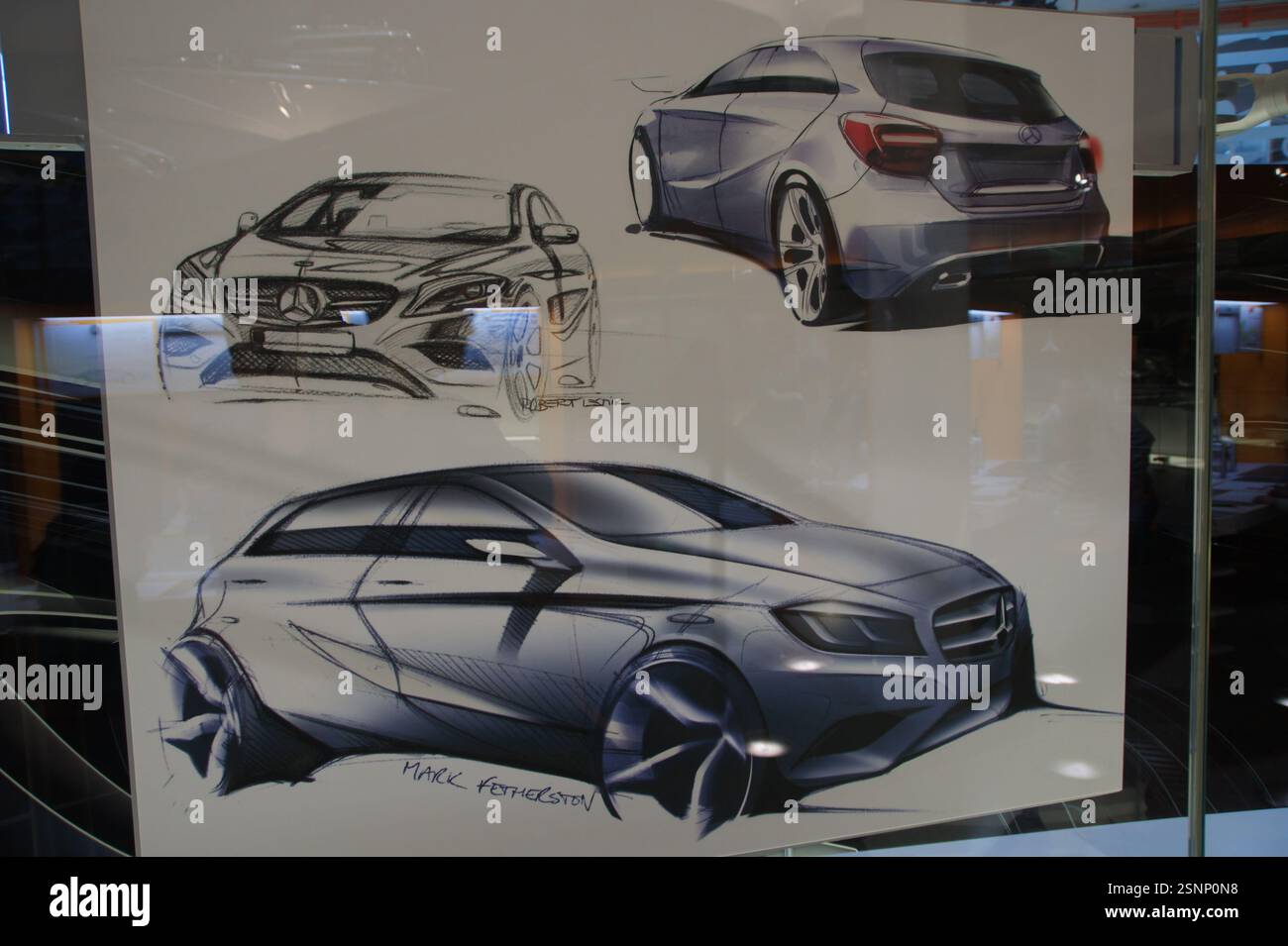 Mark Fetherston's detailed sketches depict the front and side views of ...