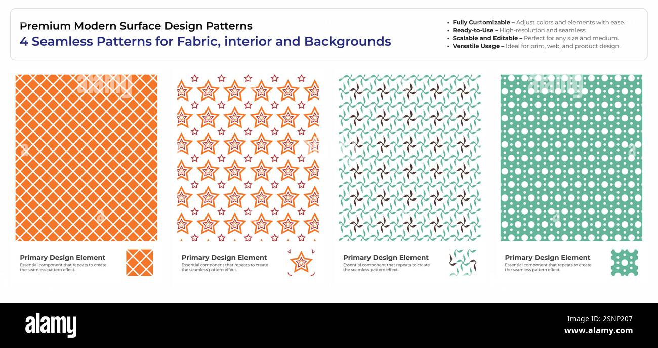 Minimalist High-End Seamless Pattern Set for Print & Digital Stock ...