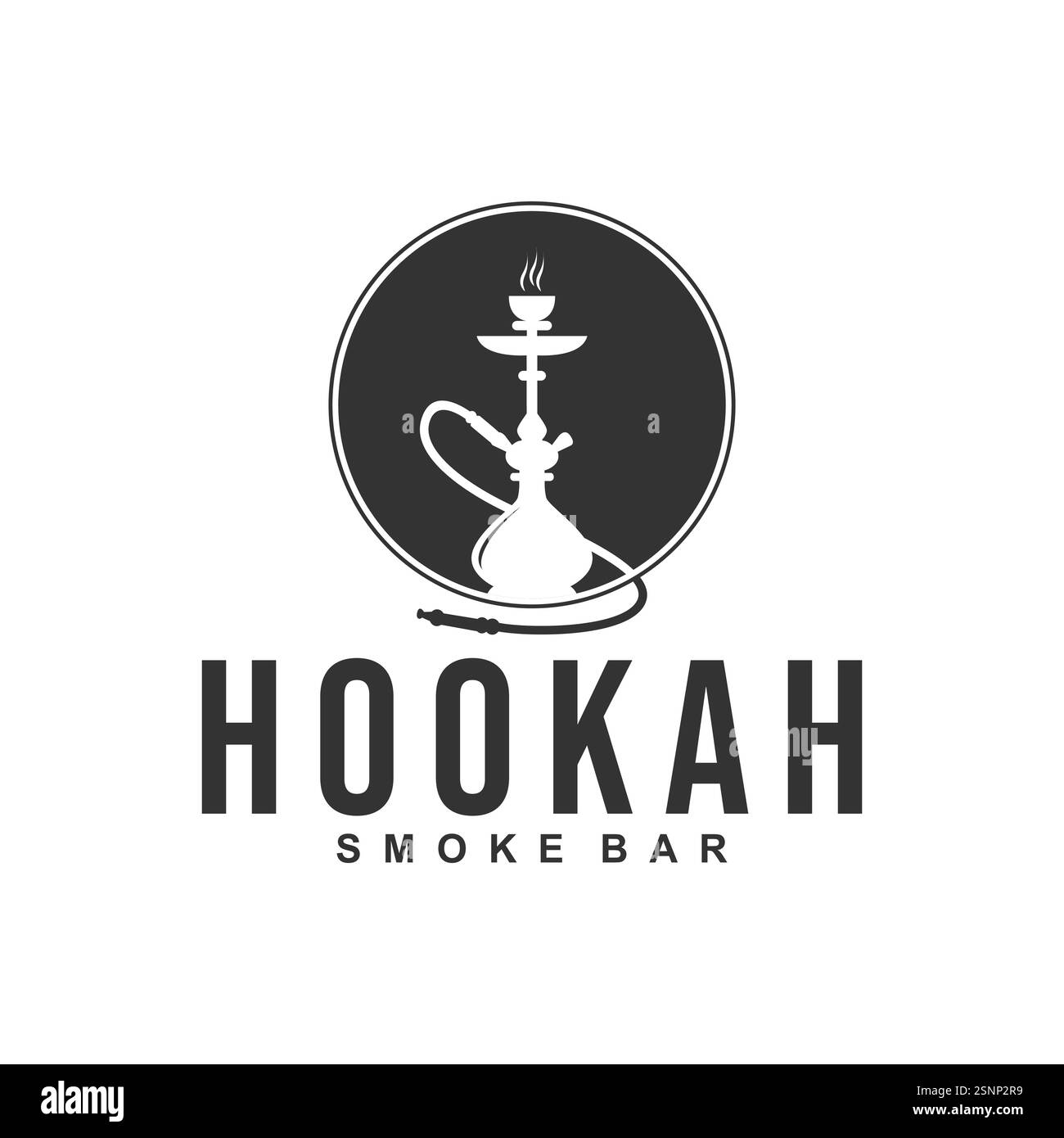 Hookah logo design, label, badge. Vintage shisha bar logo template ...