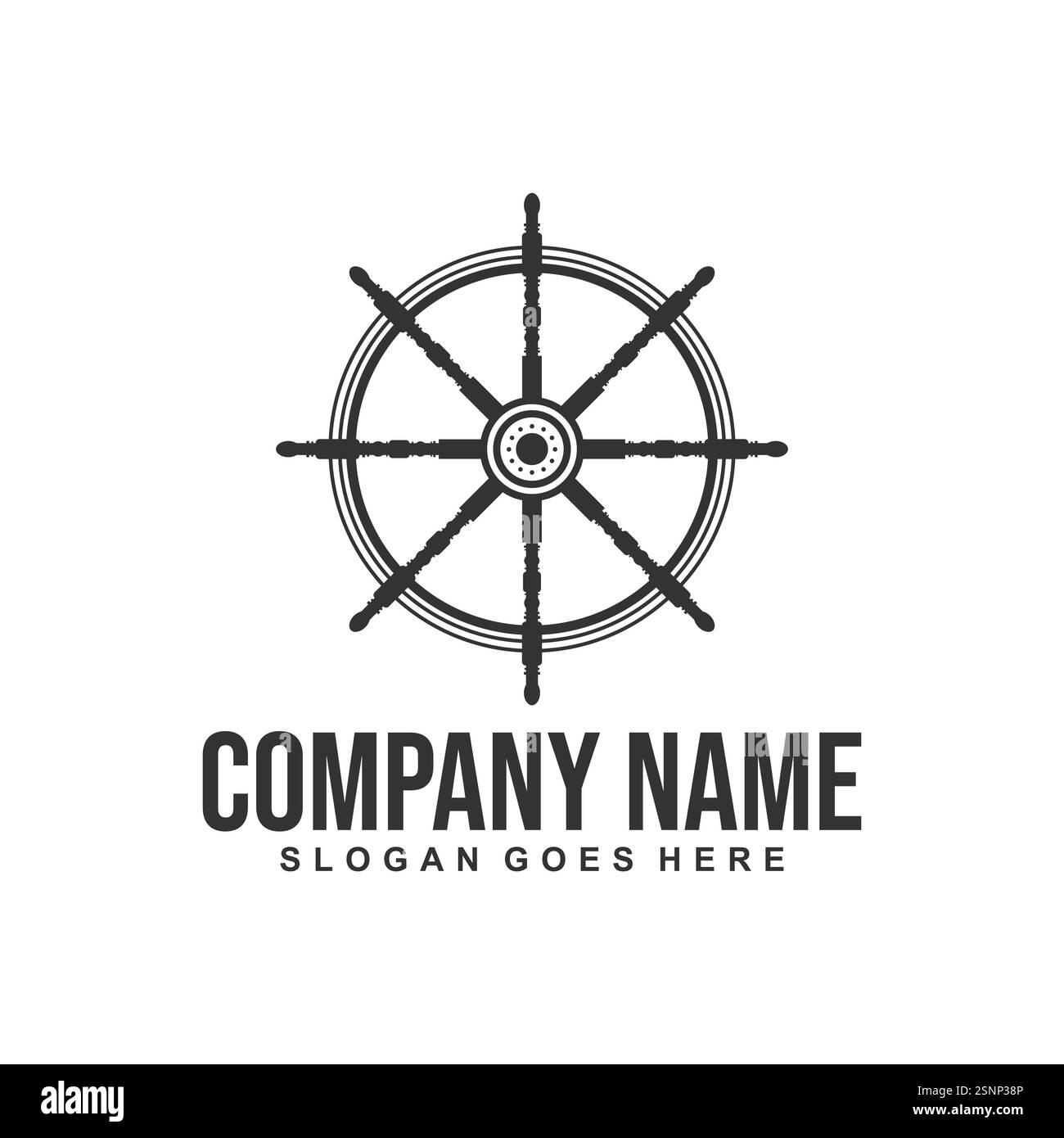 Steering Wheel Sailor Captain Boat Ship Yacht Transport logo design ...