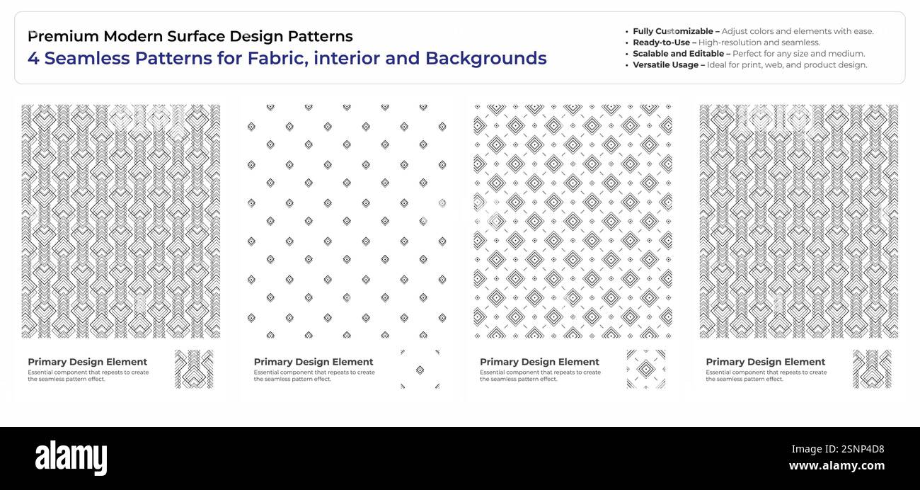 Abstract & Geometric Seamless Patterns for Creative Projects Stock ...