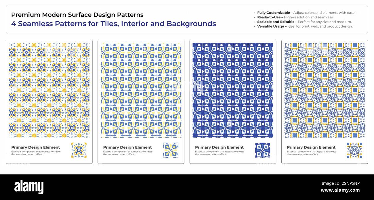 Minimalist Stylish Pattern Set for Fabric, Tiles, and Backgrounds ...