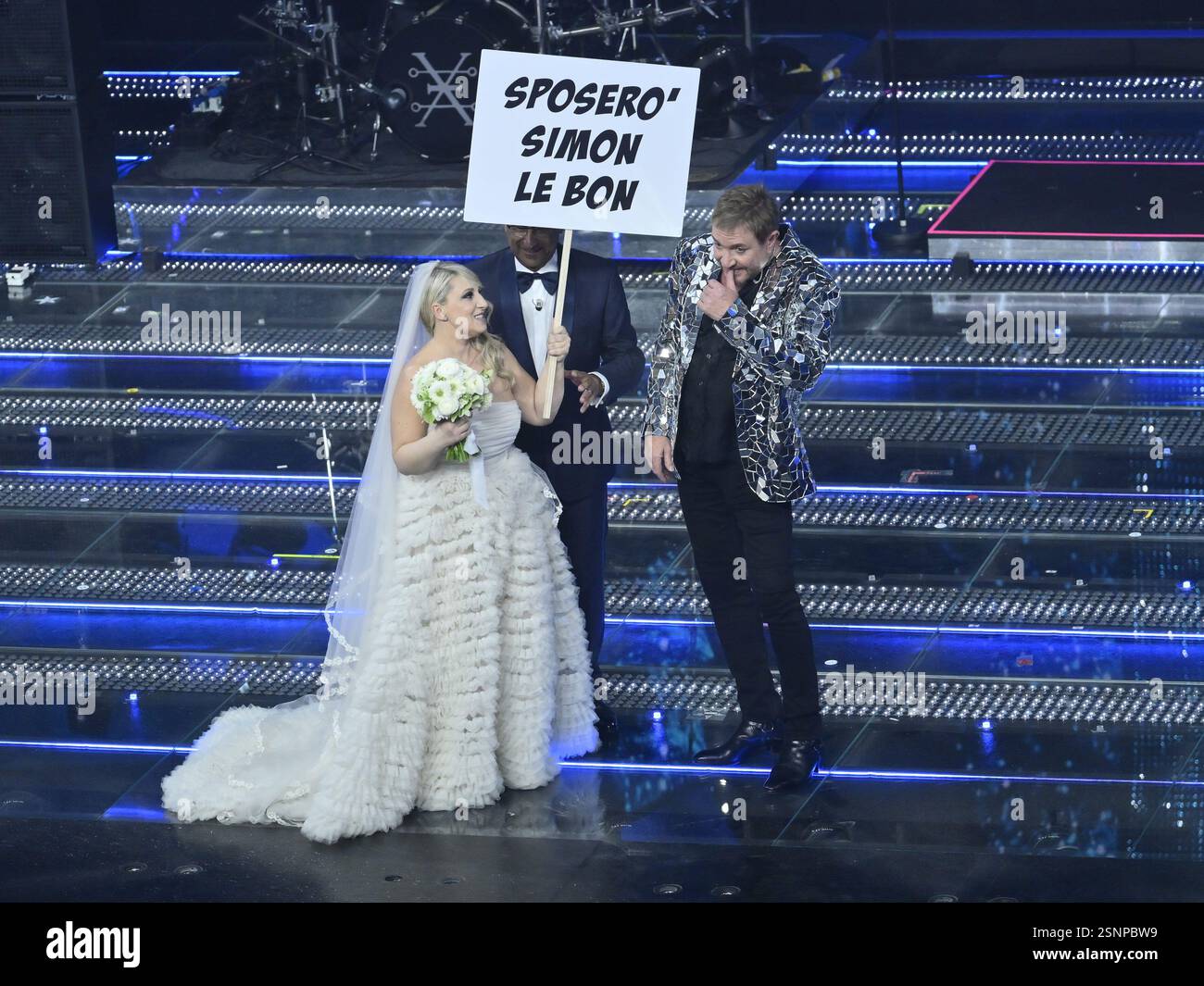 Sanremo, 75th Italian Song Festival 2025 - Third Evening. In the Photo ...