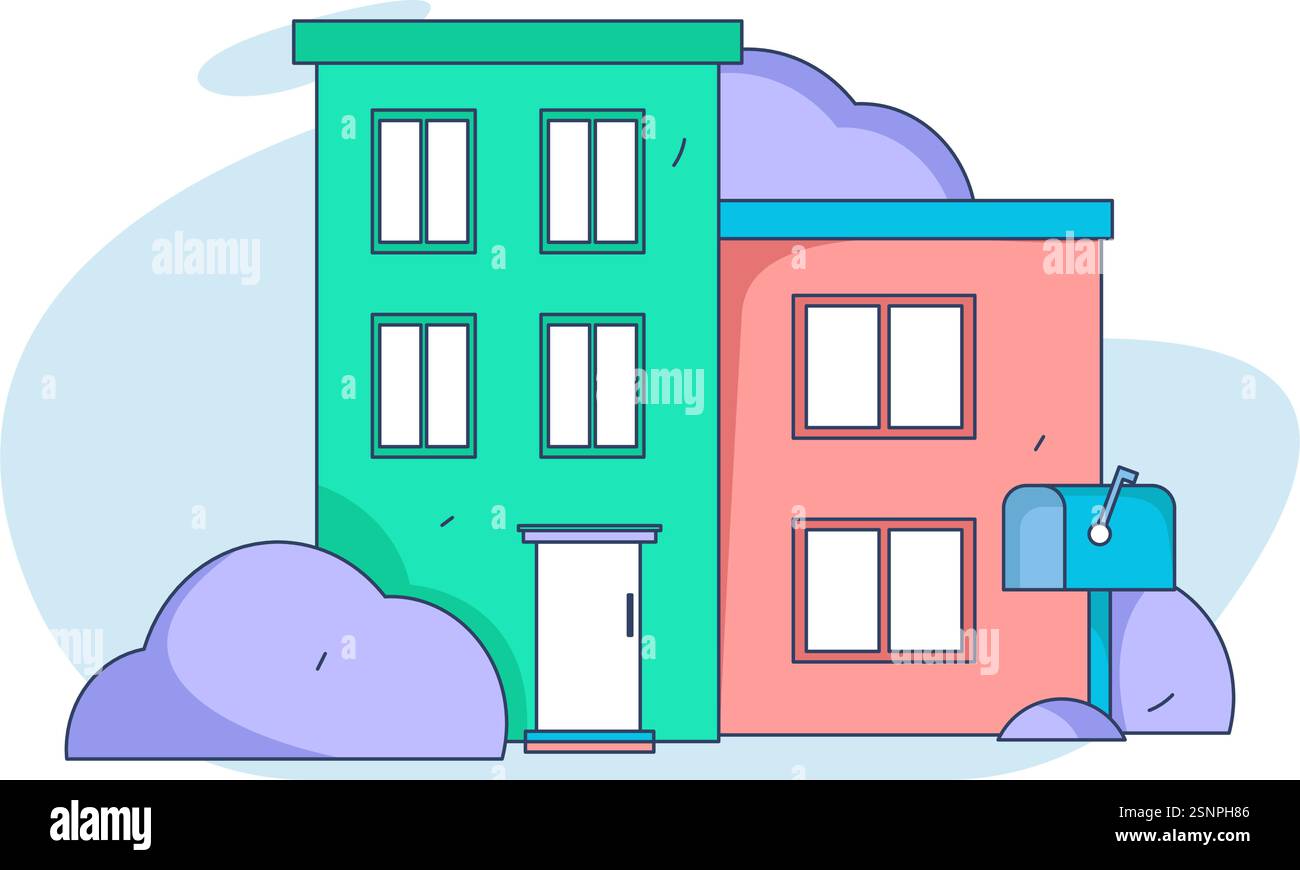 House building vector concept operation hand drawn illustration Stock ...