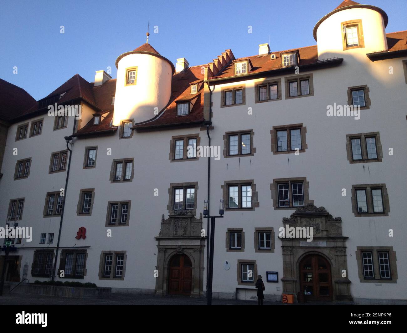 Altstadt Stuttgart building with ornate facade and red tiled roof ...