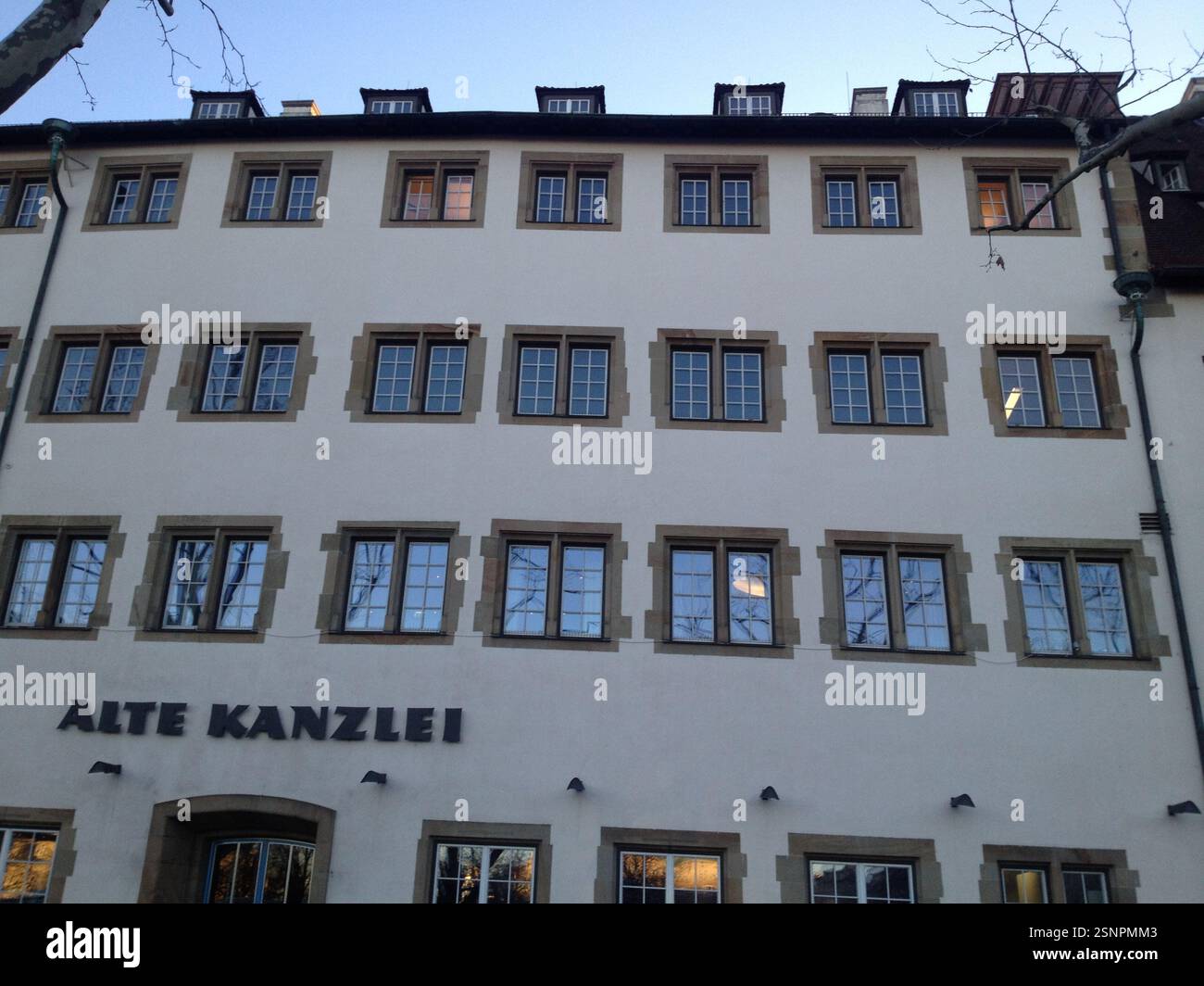 Historic building with multiple windows, "Alte Kanzlei" sign. Germany ...