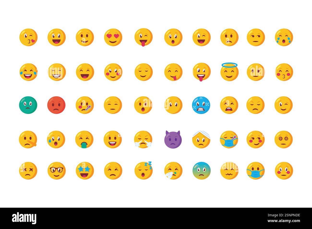 Happy sad confused ball faces Stock Vector Images - Alamy