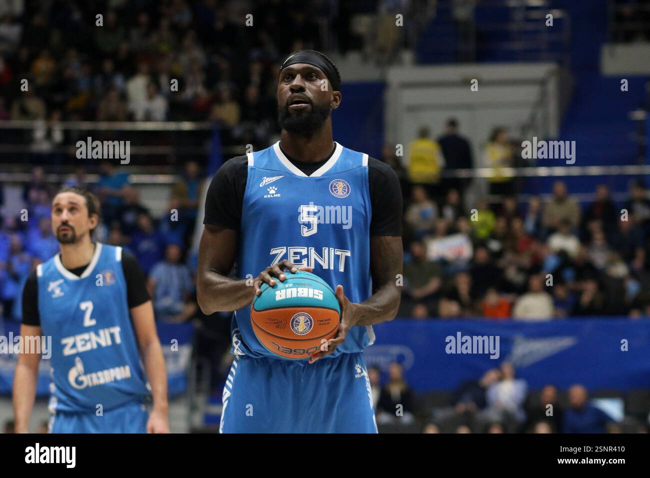 Saint Petersburg, Russia. 13th Feb, 2025. Okaro White (5) of Zenit in ...