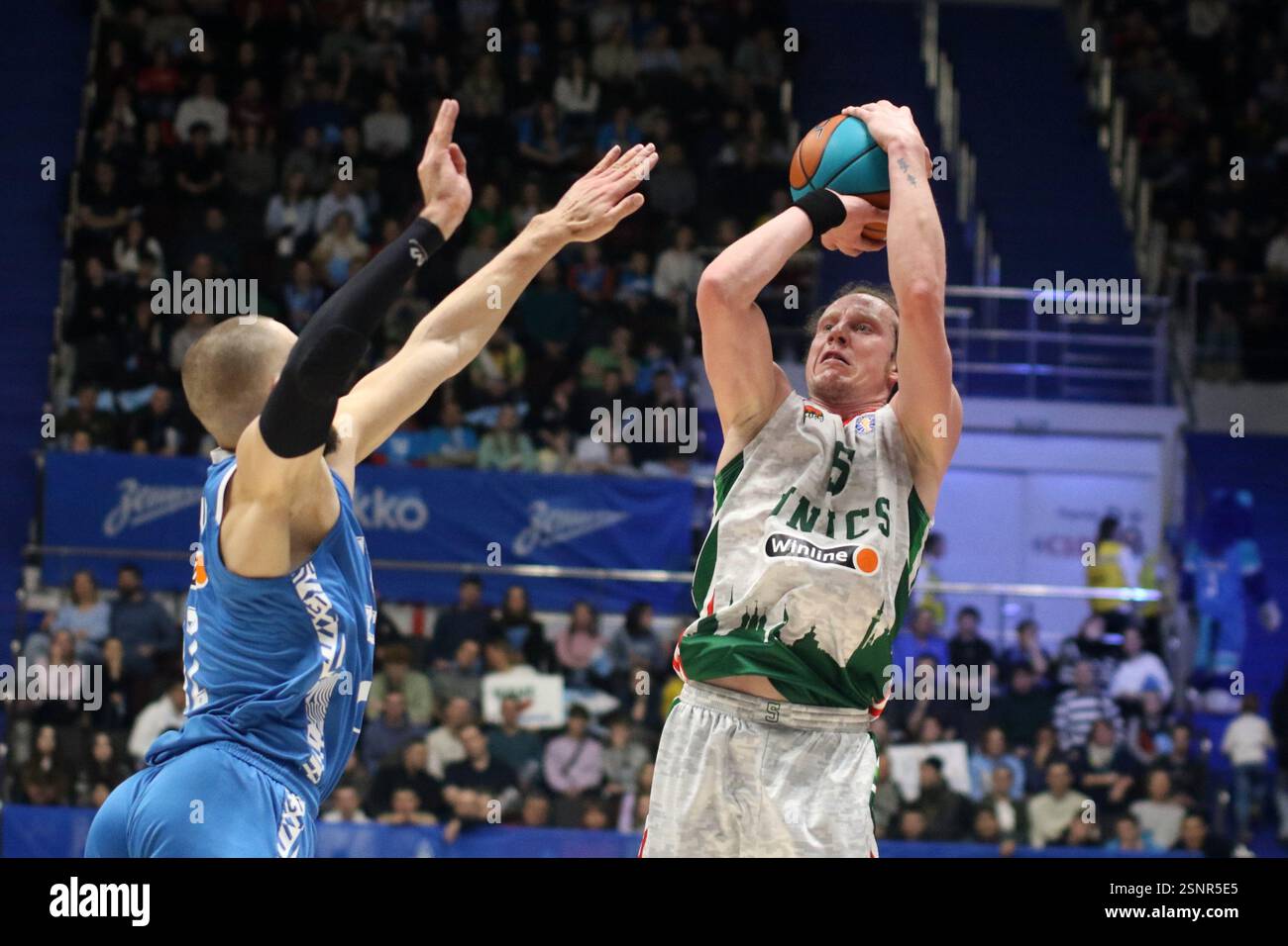 Saint Petersburg, Russia. 13th Feb, 2025. Dmitry Kulagin (5) of UNICS ...