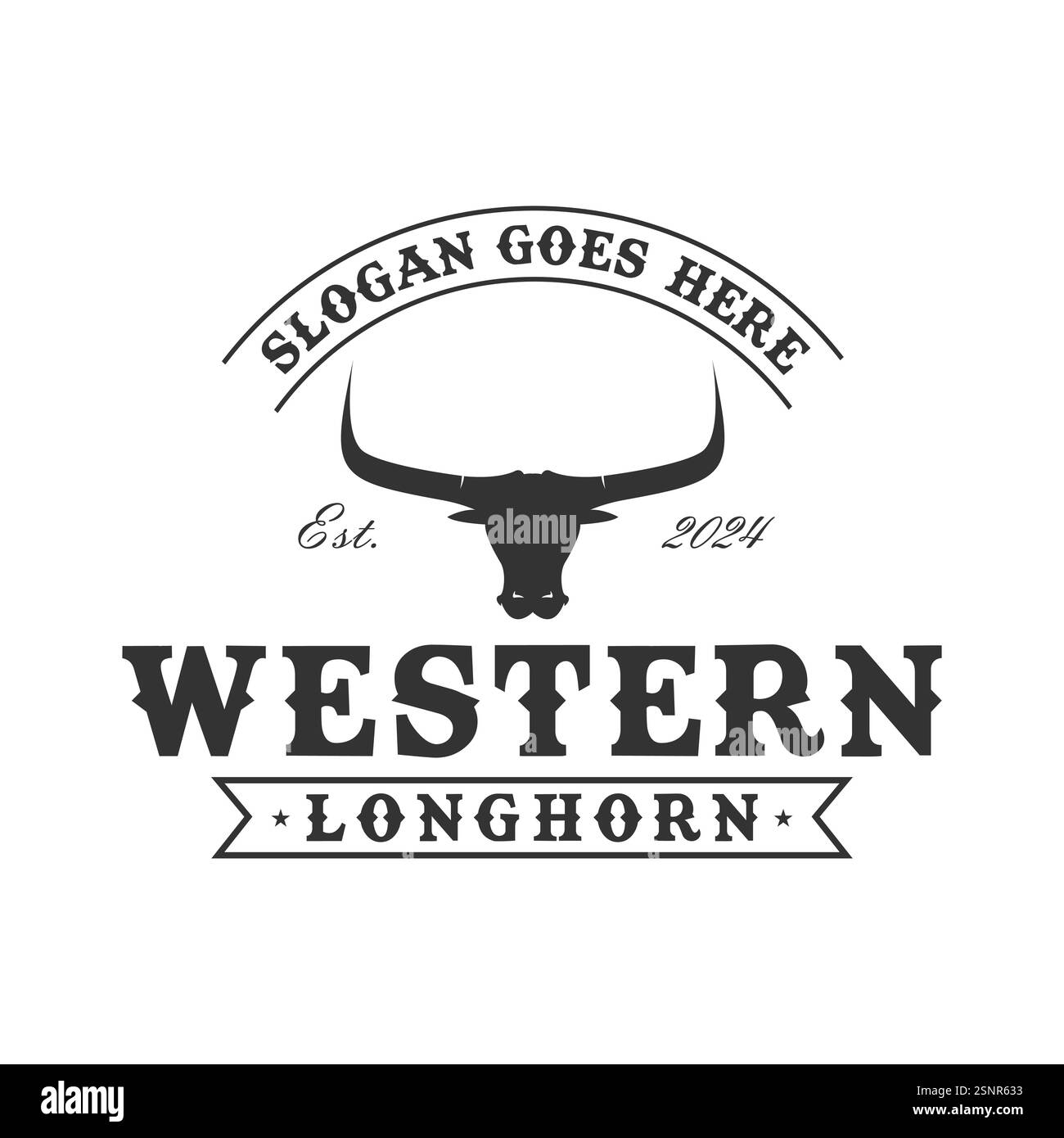 Texas longhorn skull vector Black and White Stock Photos & Images - Alamy