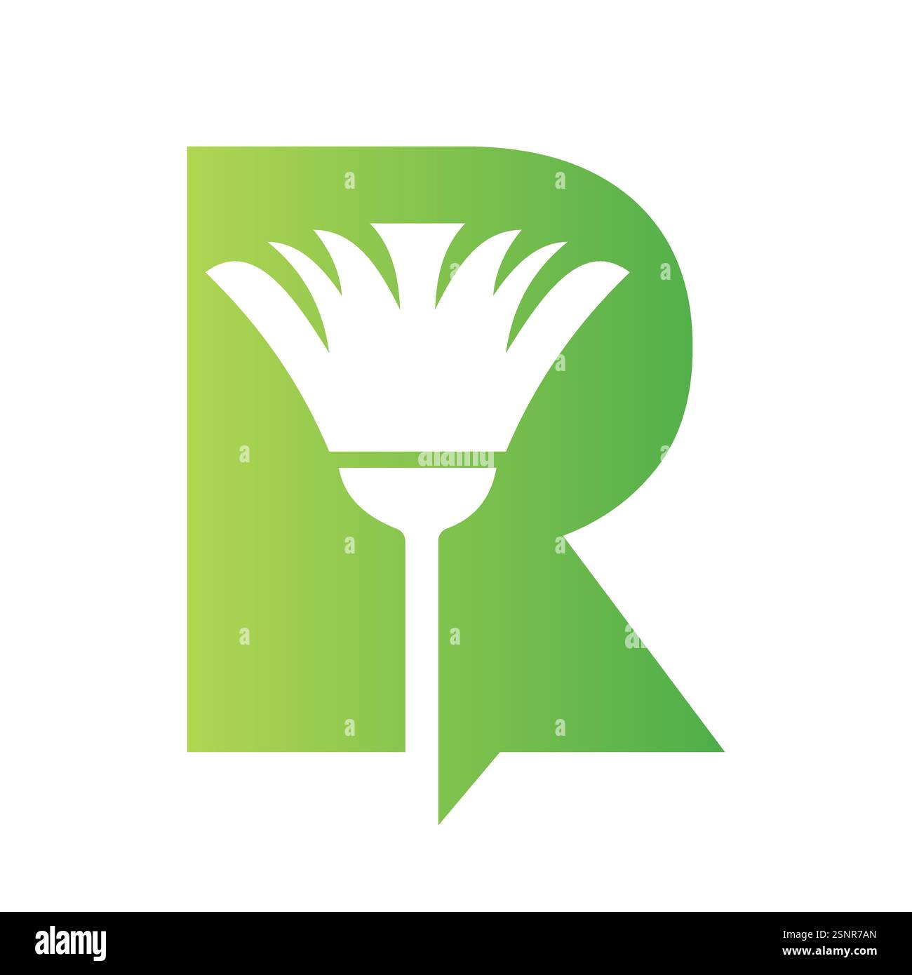 Minimal Clean Logo On Letter R Combine With Cleaning Brush Symbol ...