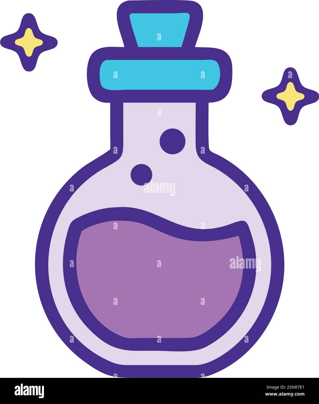 Magic potion bottle with cork and shiny details Stock Vector Image ...