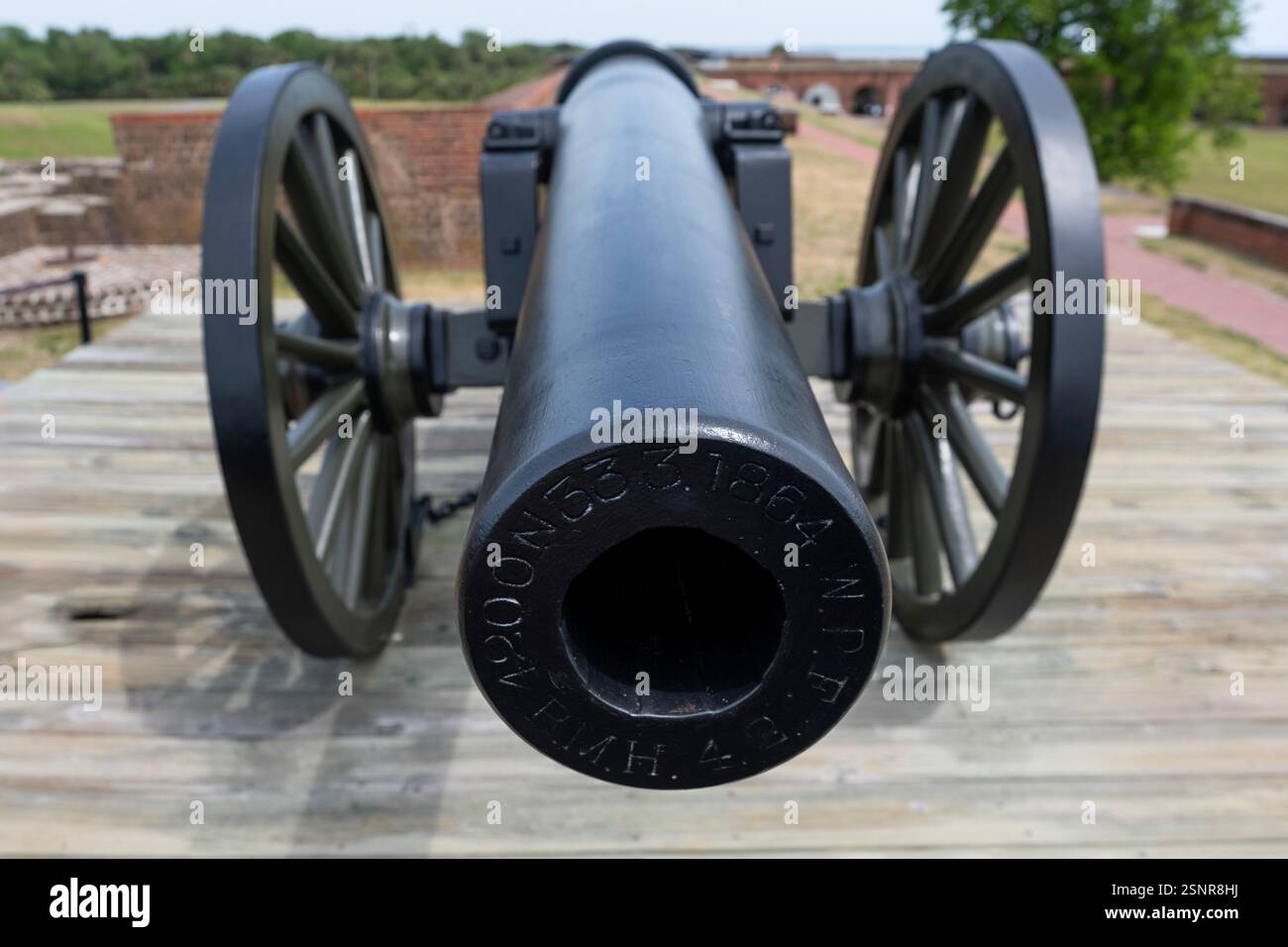 View of a 30 pounder Parrott Rifle Canon from the Civil War on display ...