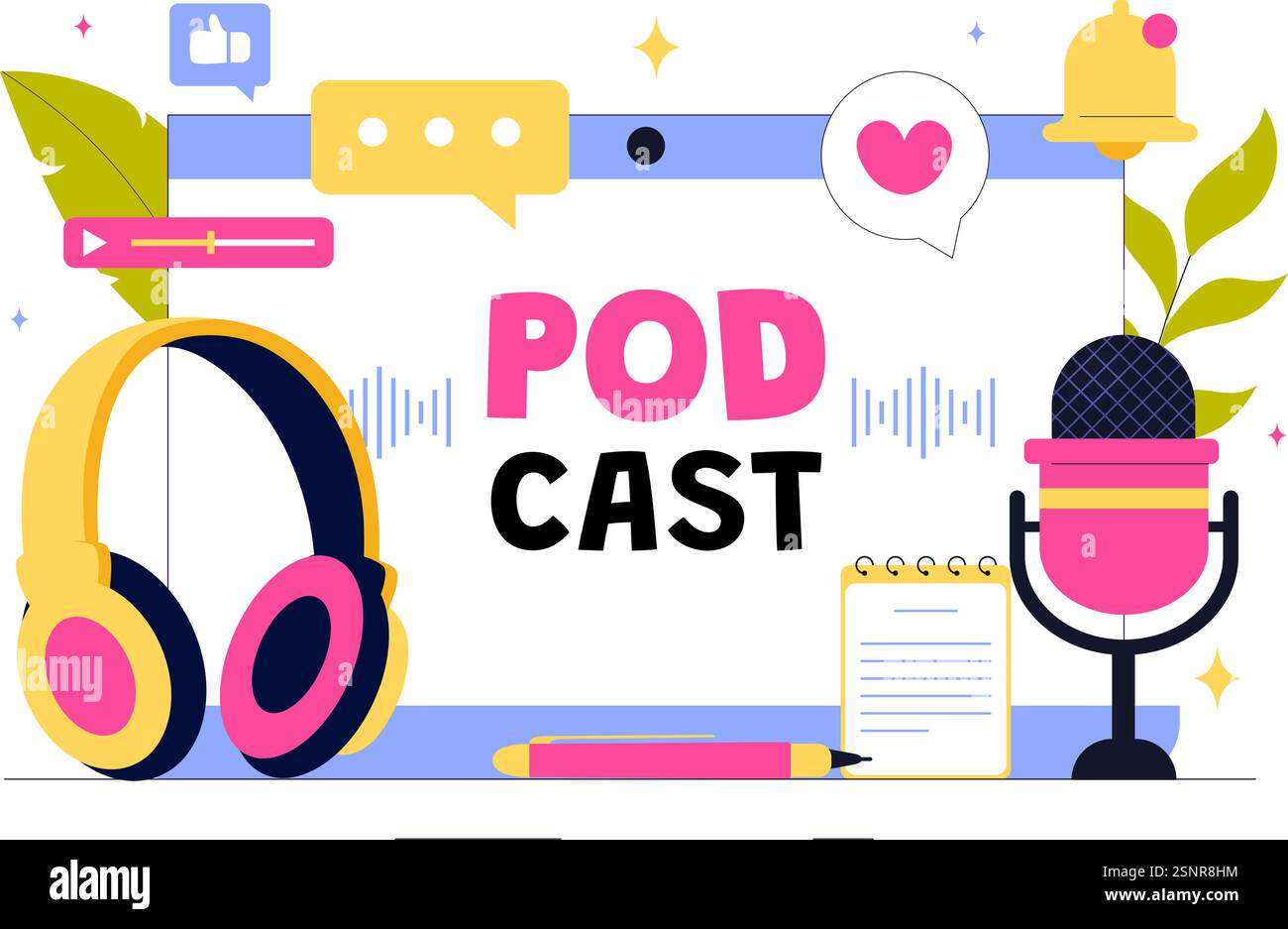 Using a headset microphone Stock Vector Images - Alamy