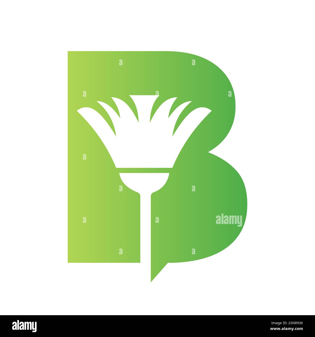 Minimal Clean Logo On Letter B Combine With Cleaning Brush Symbol ...