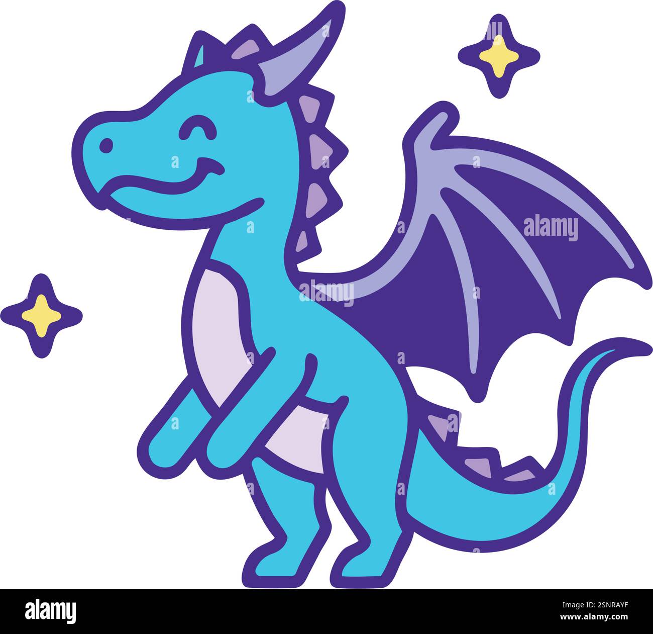 Cute magical dragon with sparkling wings Stock Vector Image & Art - Alamy