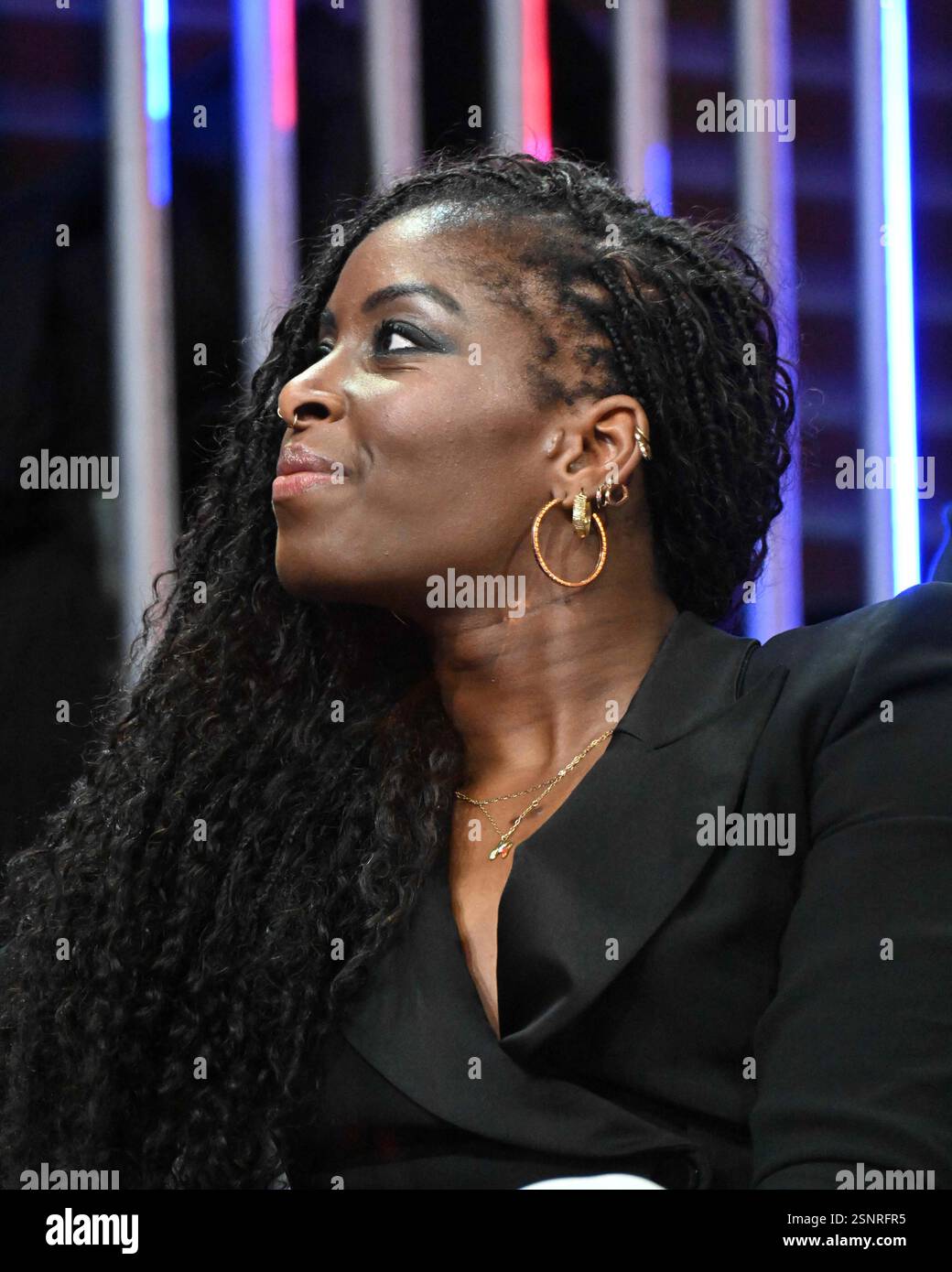 Sanremo, . 14th Feb, 2025. Third Evening. After Festival In the photo ...