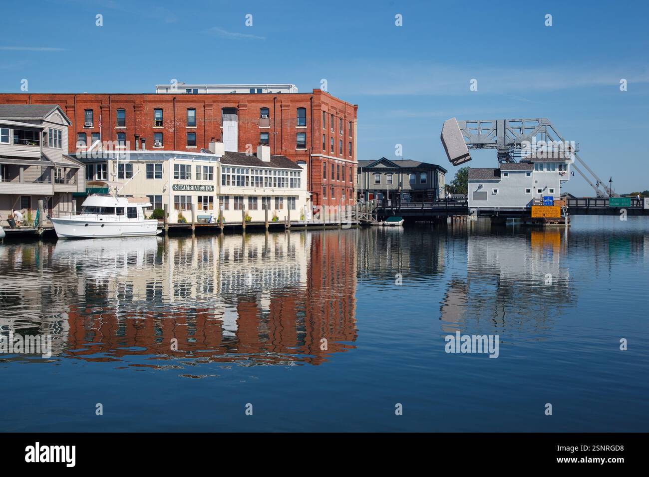 The historical Mystic River Railroad bridge in Mystic Seaport and ...