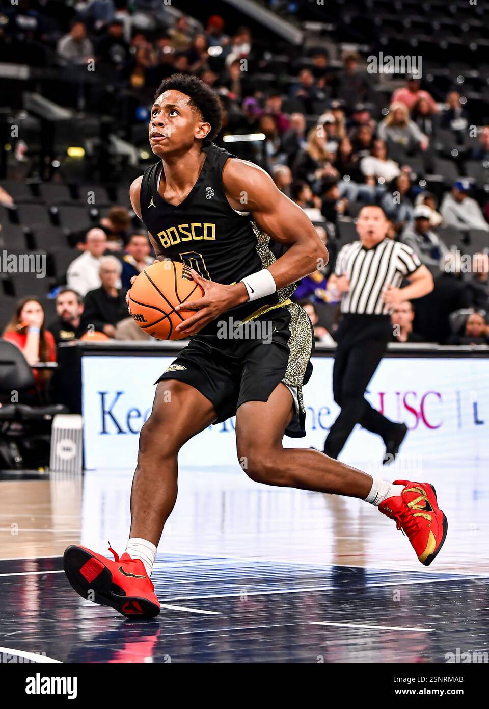 February 1, 2025 Inglewood, CA.Brandon McCoy (0) of St. John Bosco high ...