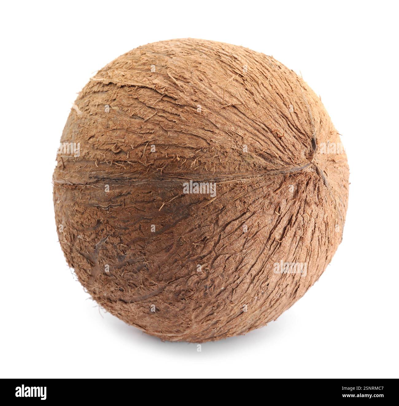 One whole coconut in shell isolated on white Stock Photo - Alamy