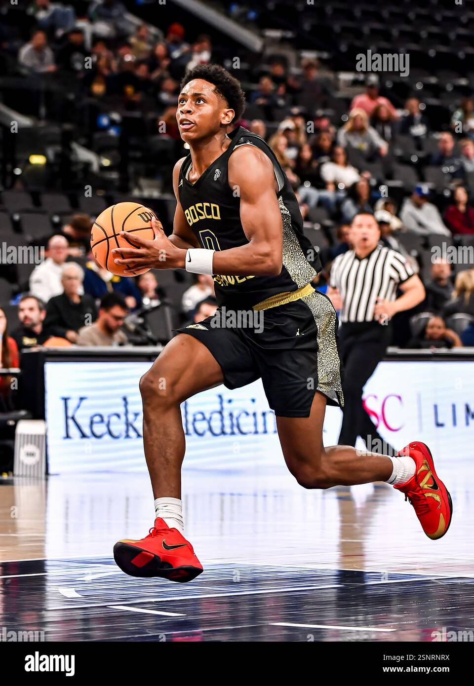 February 1, 2025 Inglewood, CA.Brandon McCoy (0) of St. John Bosco high ...