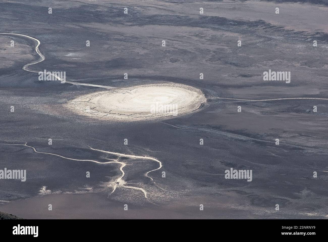 Abstract salt formations compose the Badwater Basin salt flats of Death ...